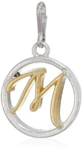 alex and ani women's initial m two tone charm sterling silver, expandable