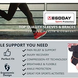 MEGODAY Ankle Brace for Men & Women,Adjustable Compression Ankle Support Wrap,Antiskid Ankle Strap,One Size