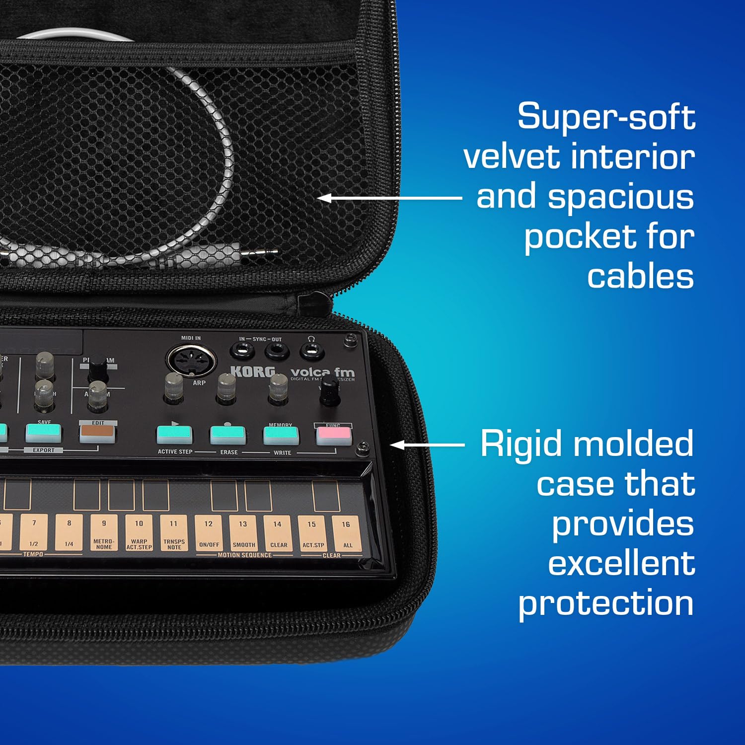 ANALOG CASES Korg Volca Case - Custom-Fitted Compact GLIDE Case for Travel