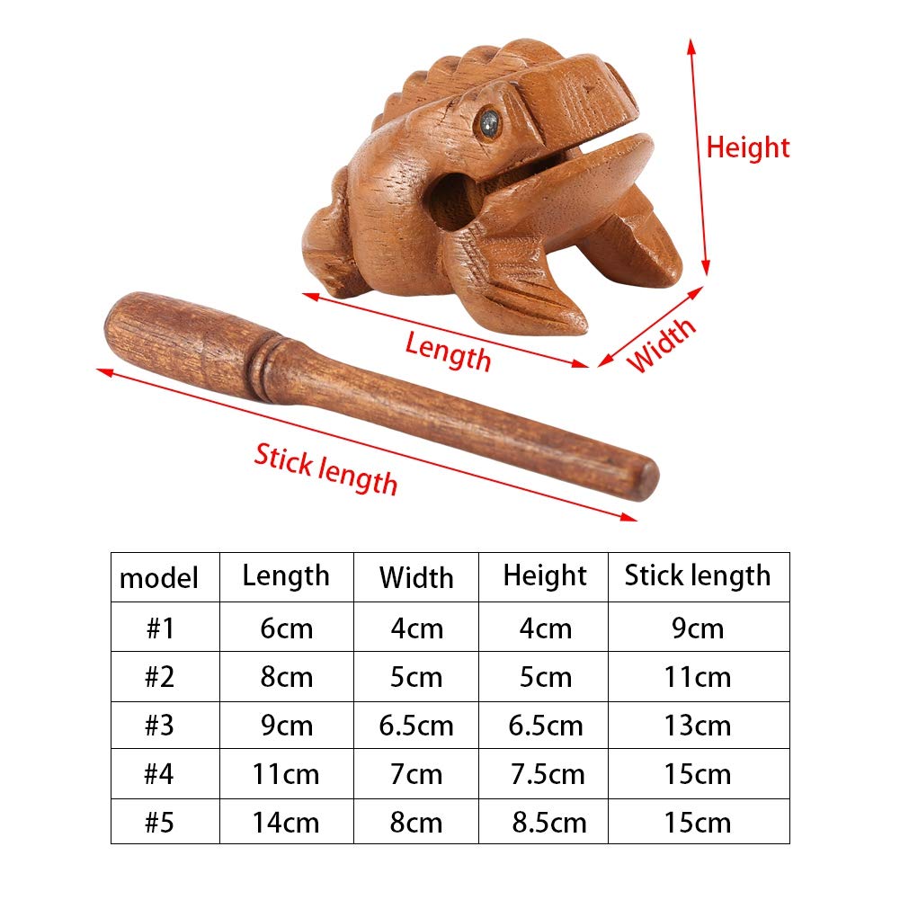 Zetiling Wooden Frog, Percussion Instruments Frog Ornaments,Thailand Traditional Craft,Wooden Lucky Frog Croaking Musical Instrument for Home Office Yard Decor(5.8CM)