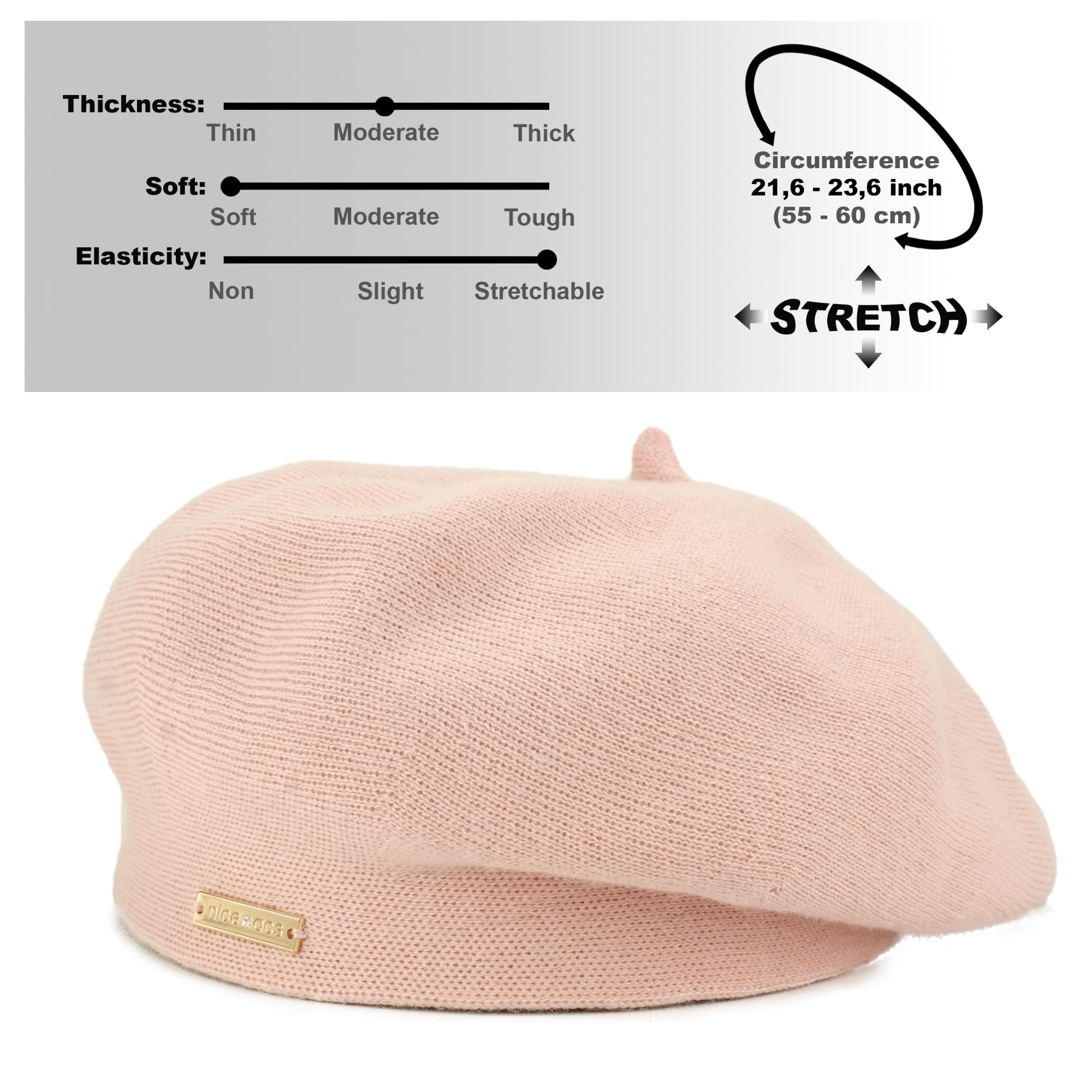 Braxton Pink - Warm Lined Wool Knit Berets - French Paris Hat for Women