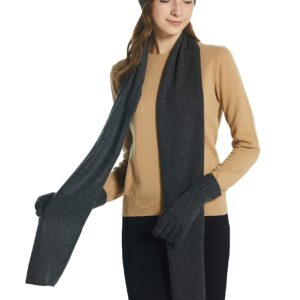 EURKEA 100% Cashmere Winter Scarf in Solid Colors with Gift Box for Women, Warm & Soft & Lightweight, Gift Ready