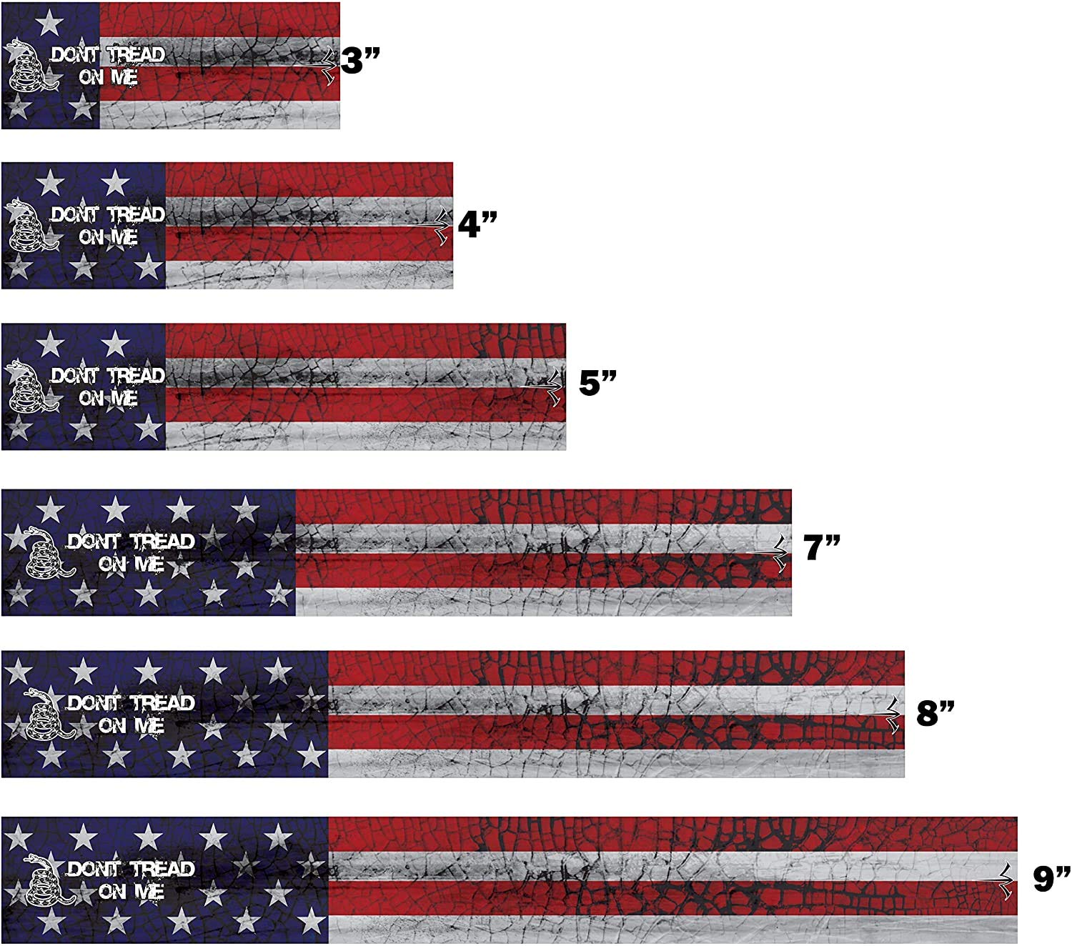 White Water Archery Non-Laminated American Flag Don't Tread on Me Gadsden Arrow Wraps 15pc Choose Length Width (7.75)