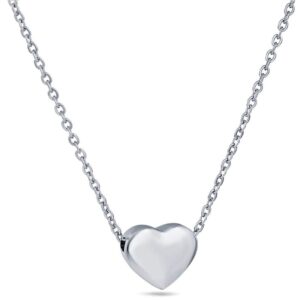 MiniJewelry Love Heart Necklace for Women Wife Family Christmas Anniversary Birthday Choker Stainless Steel Silver