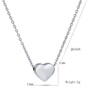 MiniJewelry Love Heart Necklace for Women Wife Family Christmas Anniversary Birthday Choker Stainless Steel Silver