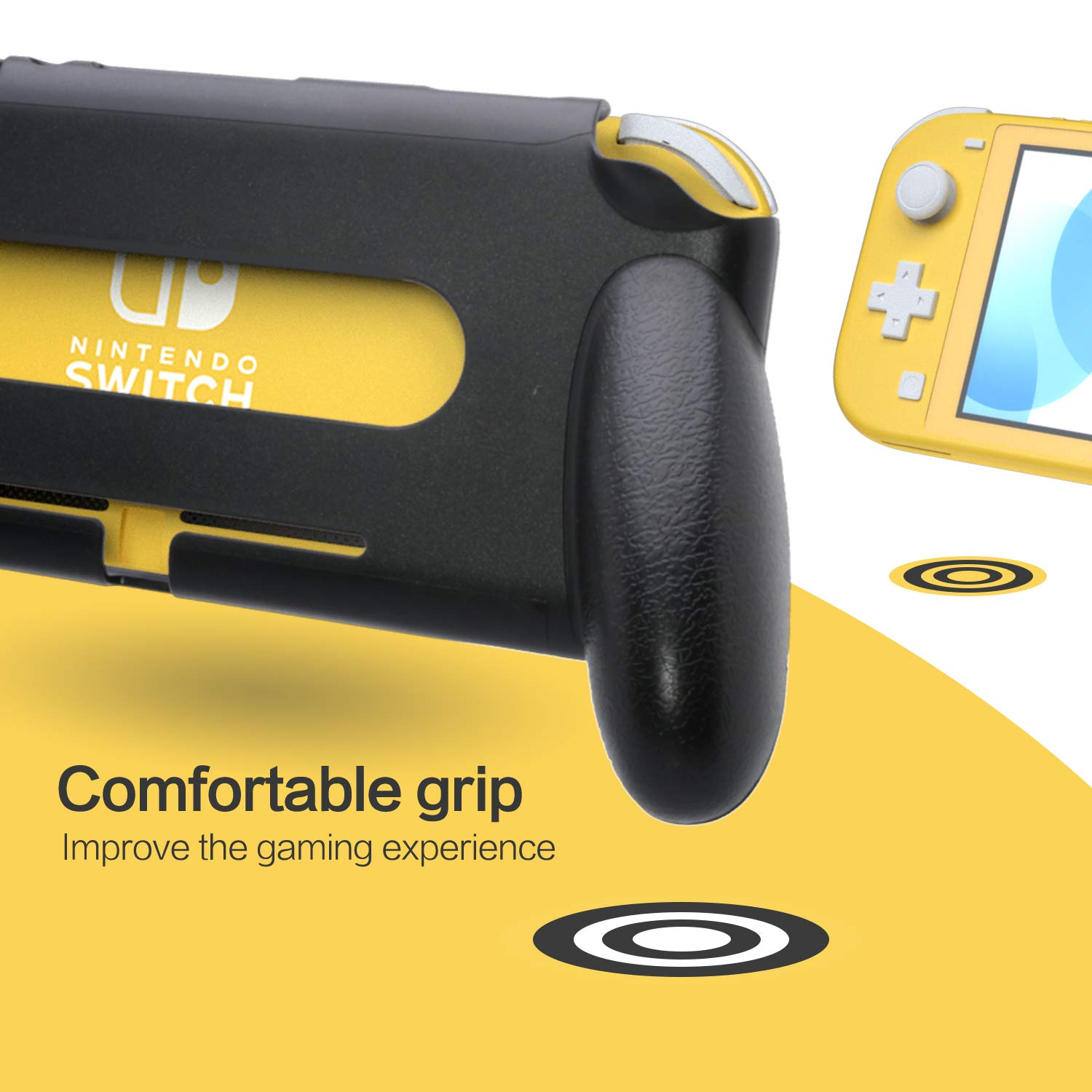 HEATFUN Grip for Nintendo Switch Lite, Comfortable and Ergonomic Switch Lite Grip - Accessories for Nintendo Switch Lite