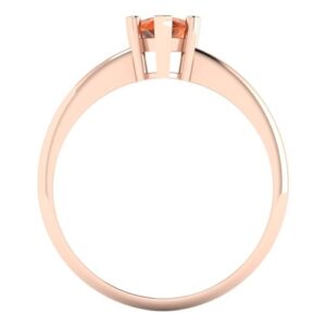 Clara Pucci 0.9ct Pear Cut Solitaire Stunning Genuine Red Diamond Bridal Designer Wedding art deco Anniversary Ring 14k Rose Gold 4.25