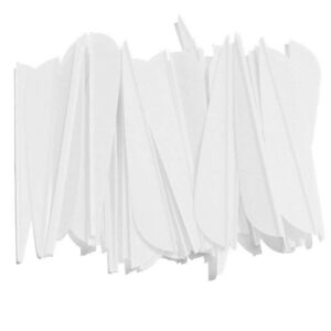 ameyxgs 50pcs archery arrow feathers rubber arrow fletching 3inch plastic arrow vanes fletches for hunting diy arrows (white)