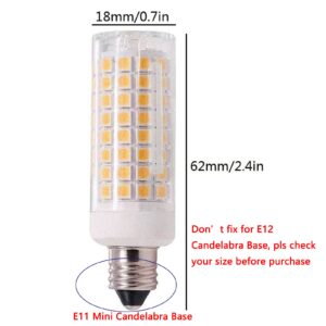 Lxcom Lighting Dimmable E11 LED Corn Bulb 10W Mini Ceramic Candelabra Bulbs (6 Pack)- 102 LEDs 2835 SMD 100W Equivalent Warm White 3000K T3/T4 JDE11 120V Lamp for Chandeliers Cabinet Lighting