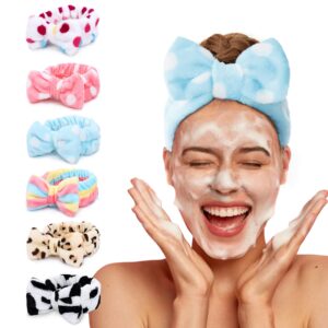 lades teen girls fuzzy facial headband - skincare hair band terry cloth headbands spa headband for party, face wash headbands for women washing face