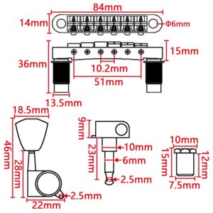 Swhmc Gold Guitar Parts Set Saddle Bridge Tune-O-Matic Tailpiece and 3L3R Sealed Gear Tuning Pegs Keys Machine Head for Les Paul Electric Guitar