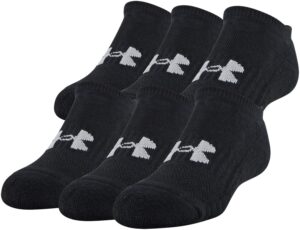 under armour youth training cotton no show socks, multipairs , black (6-pairs) , small