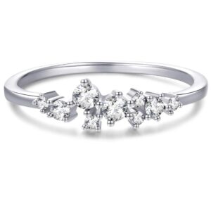 blossom & hue eternity ring for women [925 sterling silver] with clusters of cubic zirconia [premium cz] stackable band (size 7) - for professionals/teens/fashionistas [hypoallergenic]