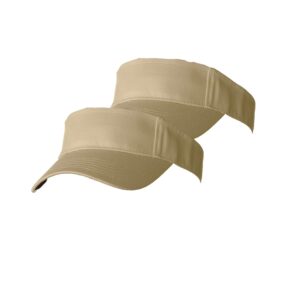 marky g apparel ace vat-dyed twill visor (2 pack), khaki, os