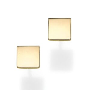 14k yellow gold square shape stud earrings