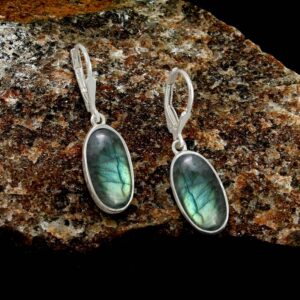 Natural Labradorite Dangle Earrings For Women Sterling Silver | Handmade Birthstone Dangle Earrings Jewelry | Gifts For Her