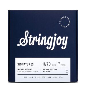 stringjoy hvy117, 7 string signatures electric guitar strings, 11-70 heavy bottom medium gauge, 7-string nickel, electric guitar accessories, replacement guitar strings for electric guitar