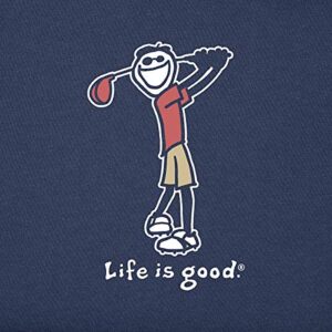 Life is Good. Men's Crusher Tee Vintage Golf Jake, Darkest Blue