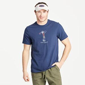 Life is Good. Men's Crusher Tee Vintage Golf Jake, Darkest Blue