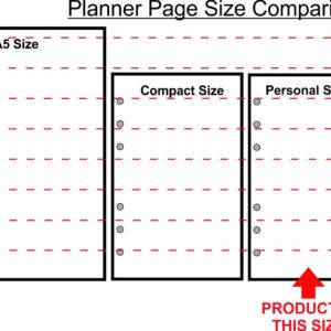 Personal Size Notes Insert with Simple Lines Spaced 1/4", Sized and Punched with 6 Holes for Personal Size Notebooks by Filofax, Louis Vuitton (PM), Kikki-K, and Others. (3.7" x 6.75")