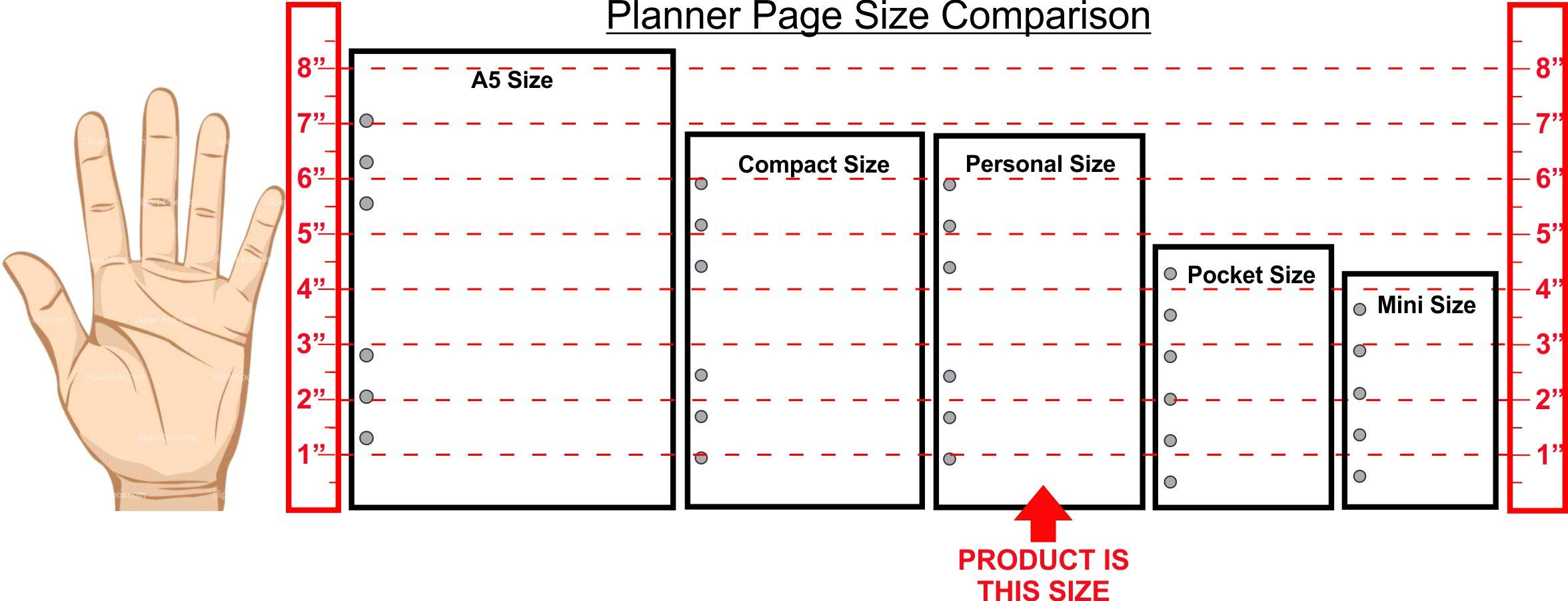 Personal Size Notes Insert with Simple Lines Spaced 1/4", Sized and Punched with 6 Holes for Personal Size Notebooks by Filofax, Louis Vuitton (PM), Kikki-K, and Others. (3.7" x 6.75")