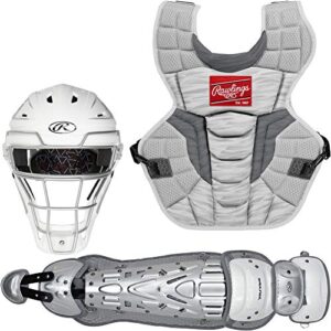 rawlings | velo 2.0 catcher's set | baseball | youth ages 12 & under | white/silver