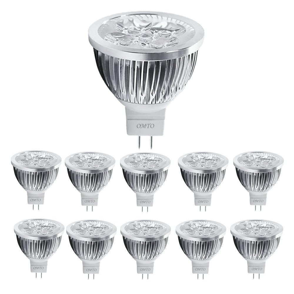 OMTO MR16/GU5.3 12V 4W LED Bulbs 40W Halogen Bulb Equivalent Spotlight Bulb for Landscape light Office Home Improvement (Warm White 3000K, 10pcs)