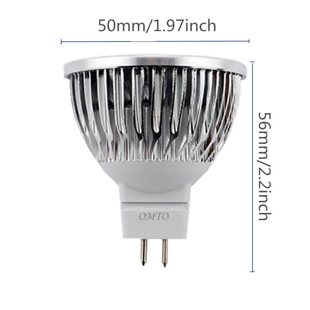 OMTO MR16/GU5.3 12V 4W LED Bulbs 40W Halogen Bulb Equivalent Spotlight Bulb for Landscape light Office Home Improvement (Warm White 3000K, 10pcs)