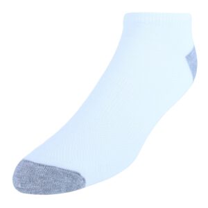 hanes mens x-temp lightweight low cut socks, 12-pair pack casual sock, white, 6 12 us