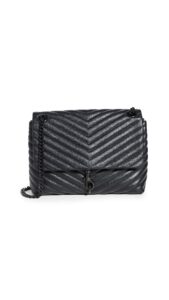 rebecca minkoff edie flap shoulder, black