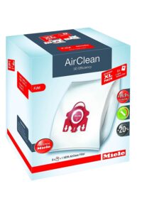 miele original allergy xl pack airclean 3d fjm vacuum cleaner bags, 8 x bags, 1 x hepa filter