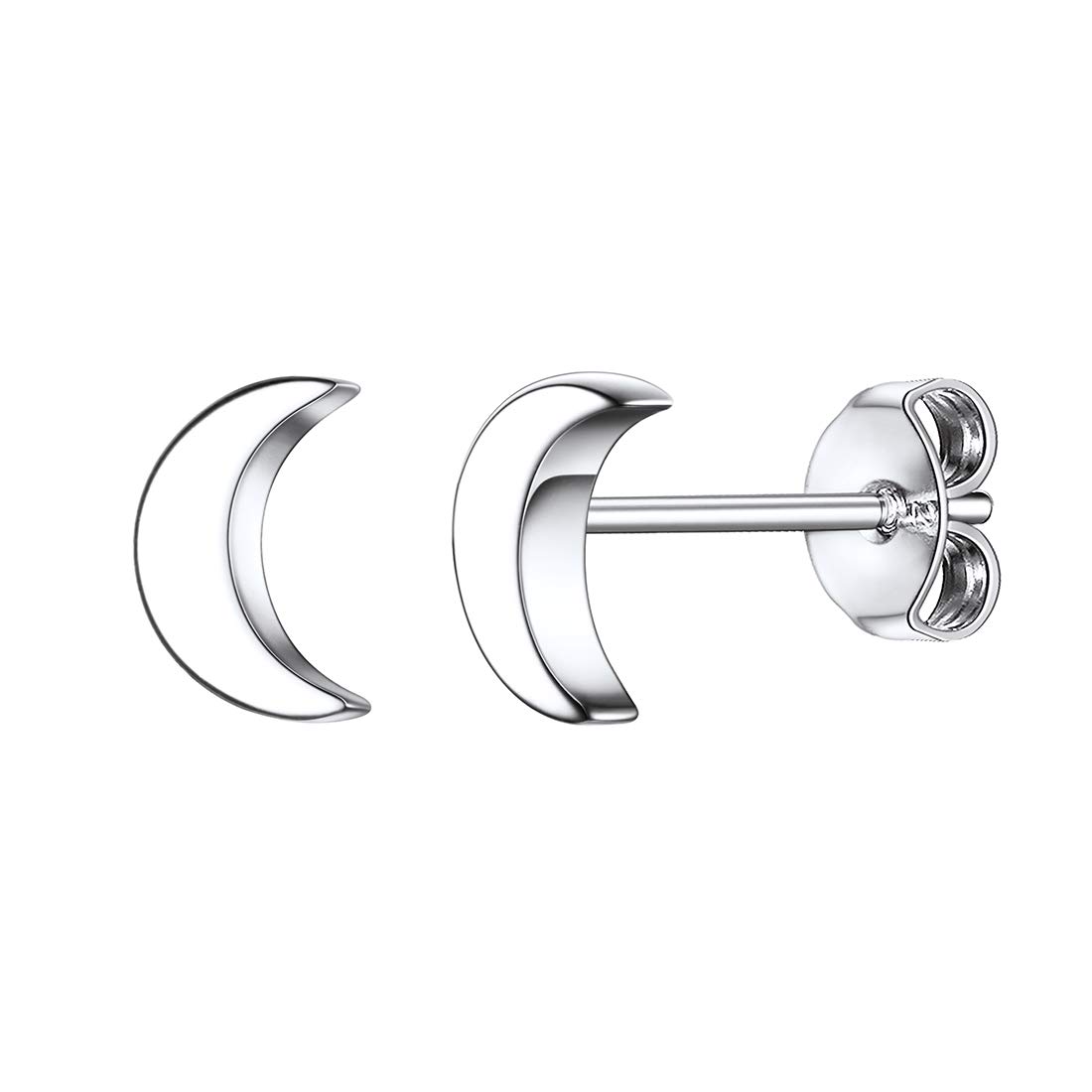 ChicSilver Moon Earrings for Women Moon and Star Earrings Hypoallergenic 925 Sterling Silver Stud Earrings Simple Fashion Earrings