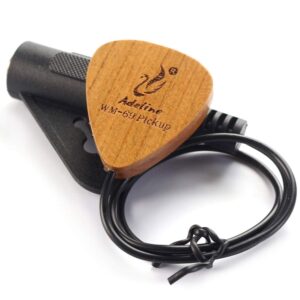 adeline ukulele pickup transducer, it's suitable for classical acoustic guitar violin viola banjo mandolin ukulele uke cello， can "eq" the sound with placement front,side,back etc. (heart)