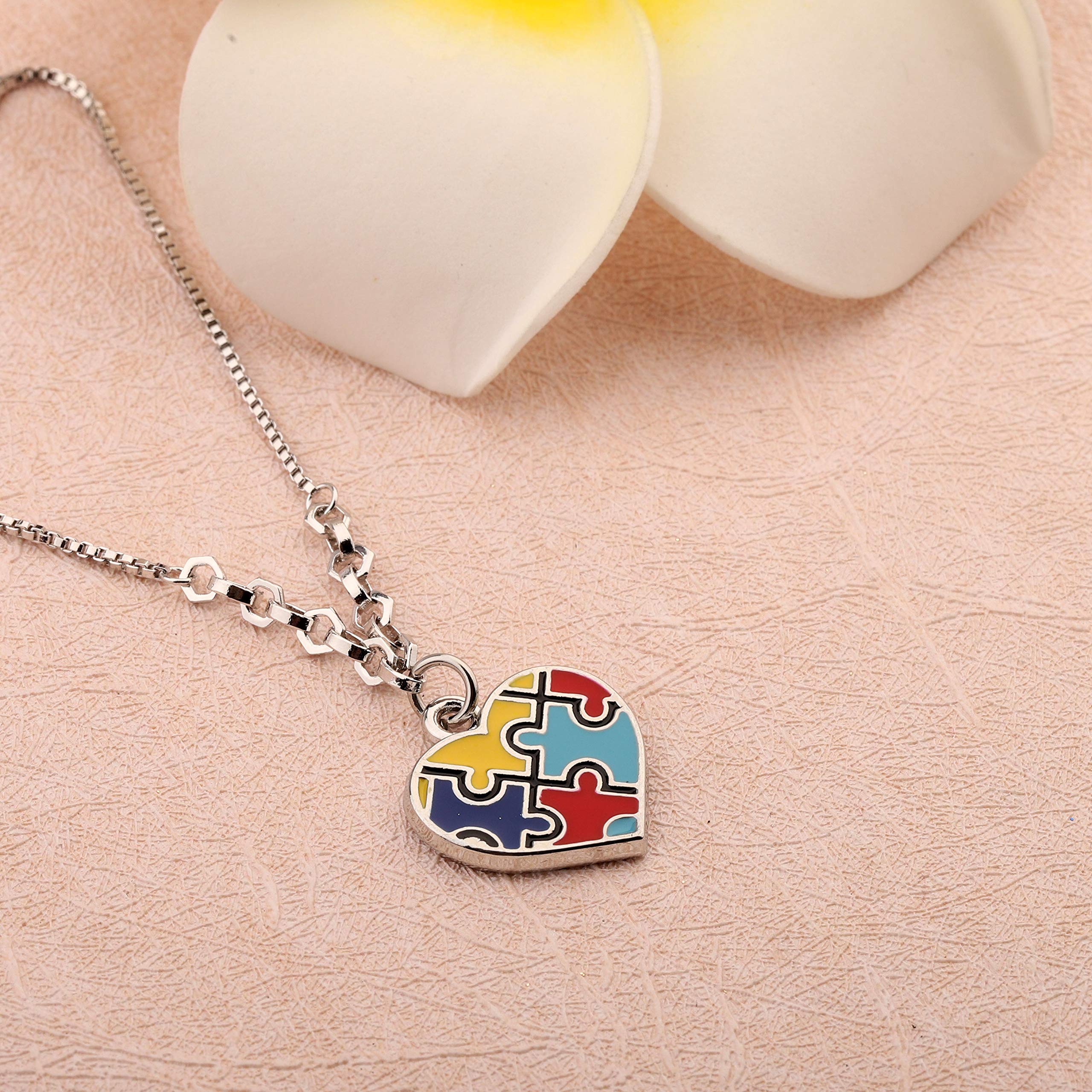 FUSTMW Autism Awareness BraceletGifts for Autistic Colorful Puzzle Piece Key Ring Jewelry Gifts(Autism Awareness bracelet)