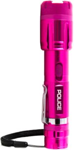 police stun gun 1159 - aluminum rechargeable with led flashlight, pink