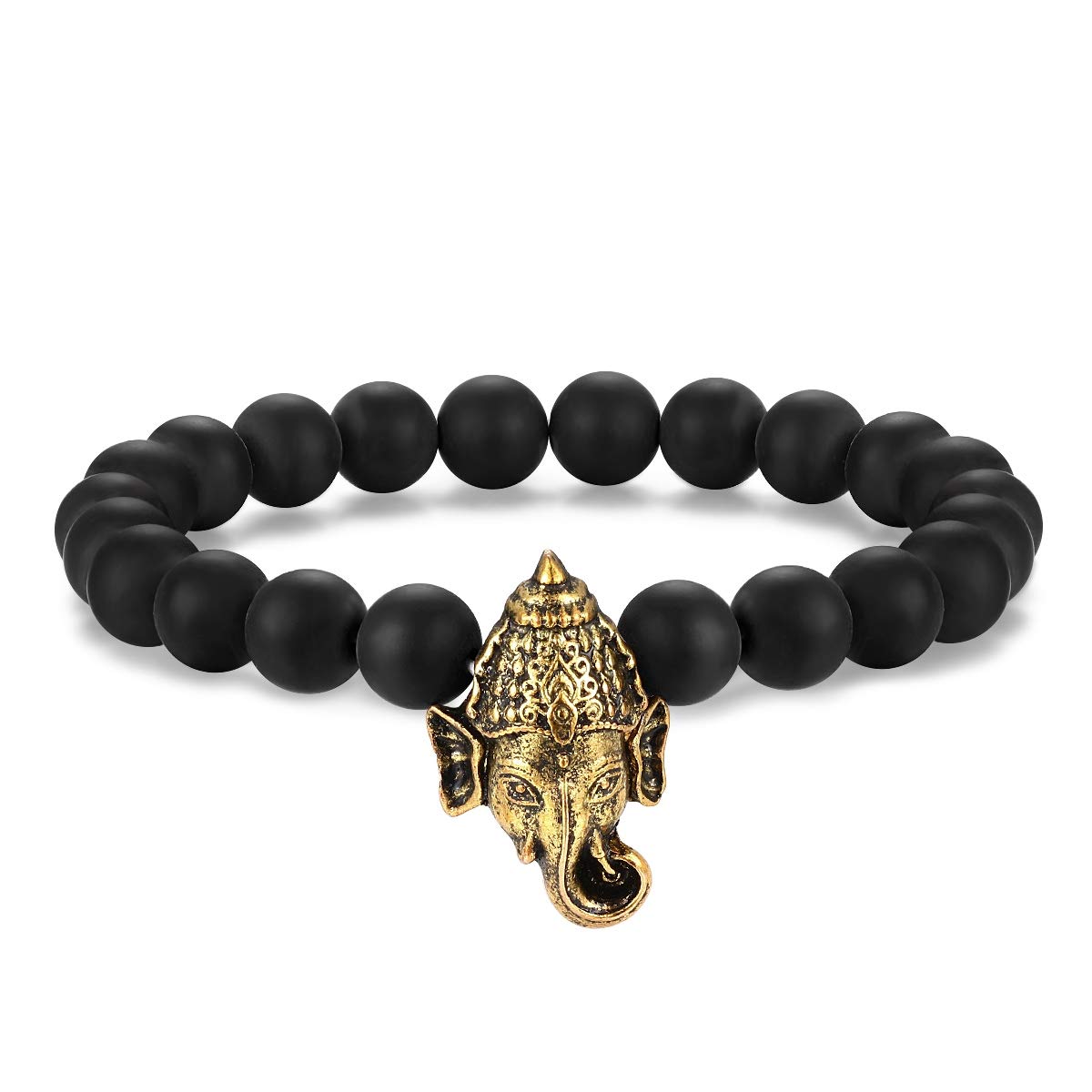 Ganesh (Ganesha) Hindu God of Success and Prosperity Energy Beads Bracelet 8mm