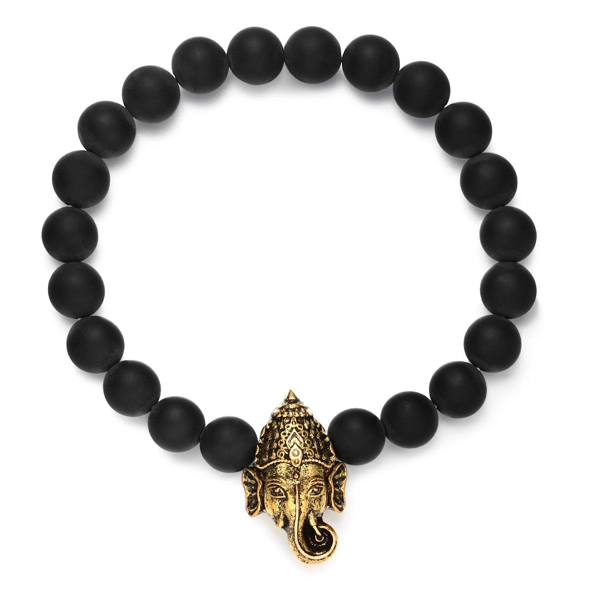 Ganesh (Ganesha) Hindu God of Success and Prosperity Energy Beads Bracelet 8mm