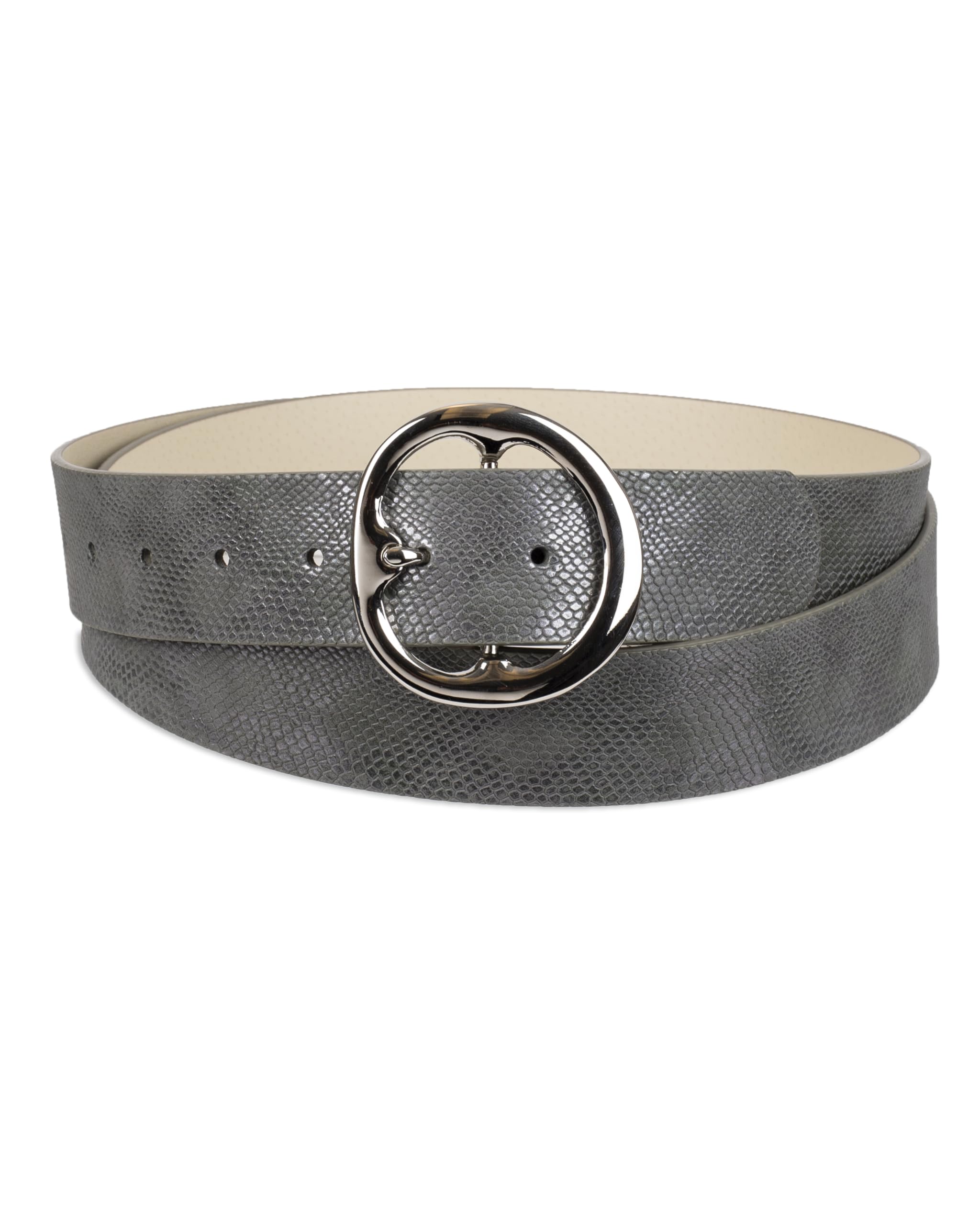 Jessica Simpson Women's Fashion Casual Belt, Grey Textured, Medium