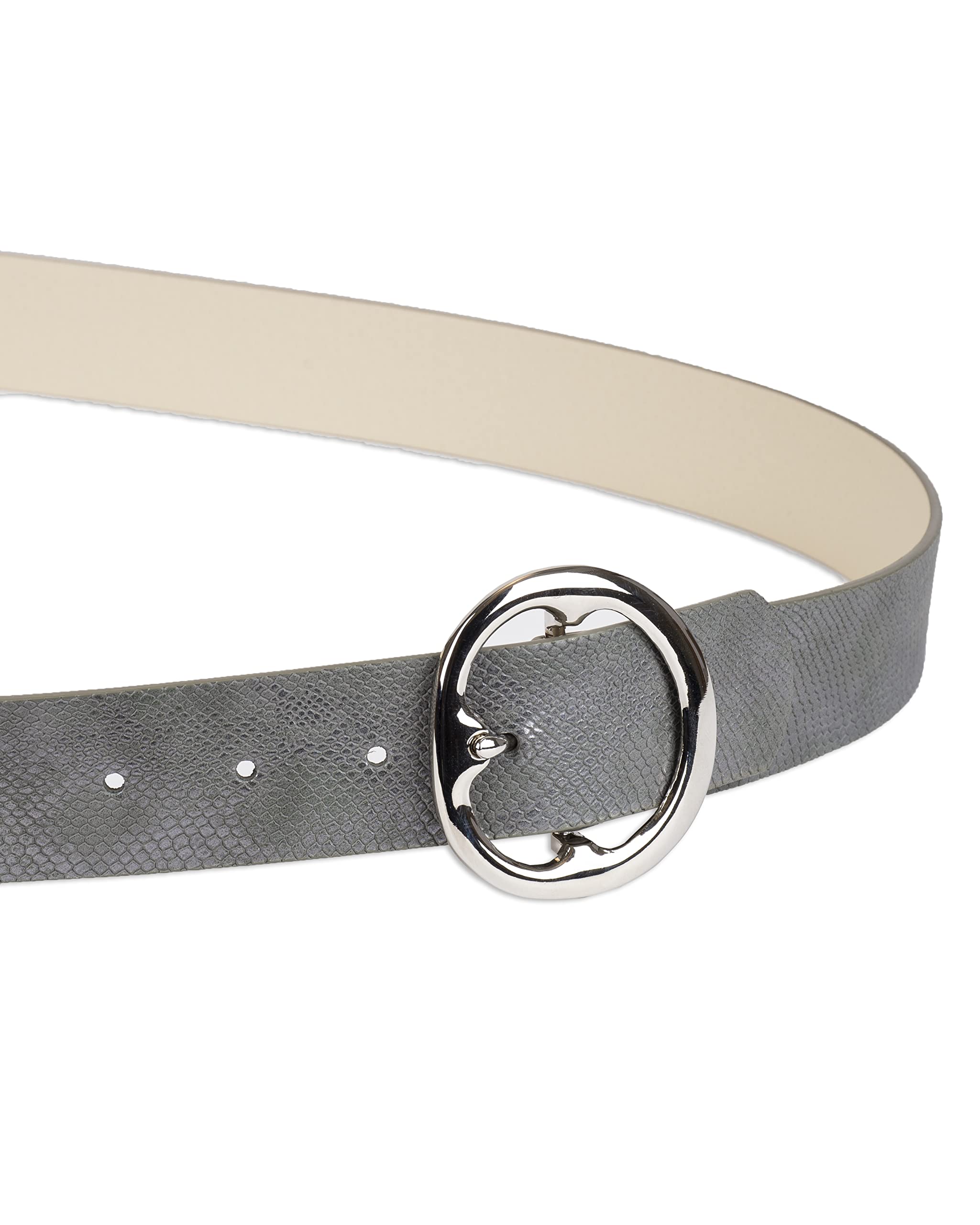 Jessica Simpson Women's Fashion Casual Belt, Grey Textured, Medium