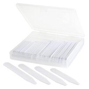 100 plastic collar stays for men dress shirt in plastic box 2.5 inches