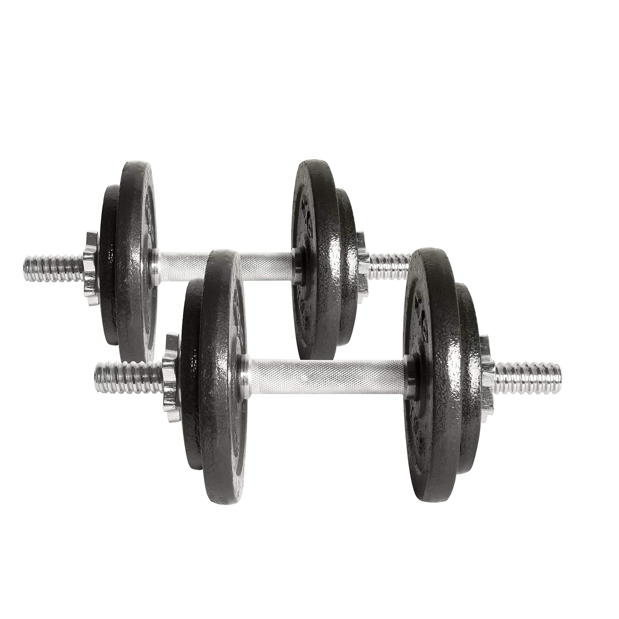 CAP Barbell 25-Pound Adjustable Dumbbell Weight Set, c. Black, 50 LB (Pair)