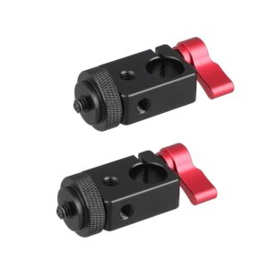 camvate 15mm single rod clamp adapter with 1/4"-20 thread mount for monitor led flash light (2 pieces) - 2216