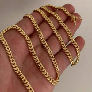 HarlemBling Miami Cuban Link Chain Or Bracelet - 14k Gold Plated Real Solid 925 Silver Necklace - Box Lock Cuban Link 4-10.5mm - Italy (26, 5mm Wide)