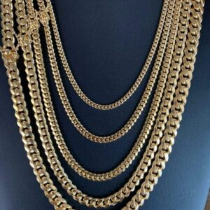 HarlemBling Miami Cuban Link Chain Or Bracelet - 14k Gold Plated Real Solid 925 Silver Necklace - Box Lock Cuban Link 4-10.5mm - Italy (26, 5mm Wide)