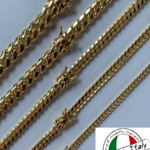 HarlemBling Miami Cuban Link Chain Or Bracelet - 14k Gold Plated Real Solid 925 Silver Necklace - Box Lock Cuban Link 4-10.5mm - Italy (26, 5mm Wide)