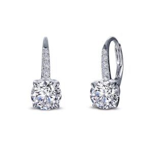 lafonn classic platinum-plated simulated diamond earrings (2.16 cttw)