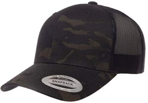 yupoong yp classics retro trucker cap, multicam black, os