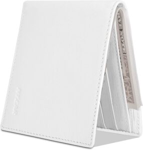 nyear white wallet for men slim mens wallet leather bifold wallets for men white wallet men compact leather wallets for men as nice gifts for birthday, anniversary and graduation,white,slim wallet