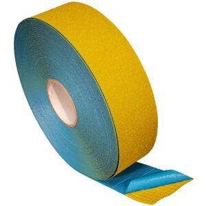 duramark rpt-750 pavement marking tape - reflective slip resistant durable outdoor heavy duty rubber base tape, bast certified (yellow, 3 inch x 108 feet)