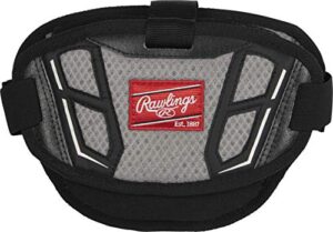 rawlings nocsae arc reactor core baseball catcher's protective heart guard attachment piece, black, model:cpapn-b